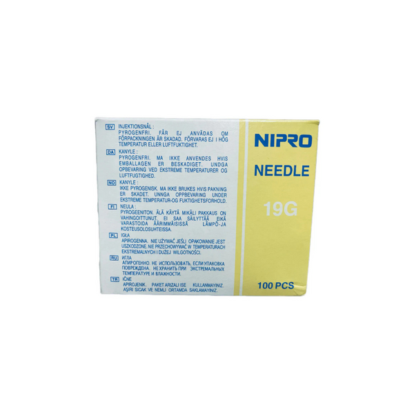 Nipro Needle 19G x 1 1/2" Cream - box – ACE MEDICAL SUPPLIES